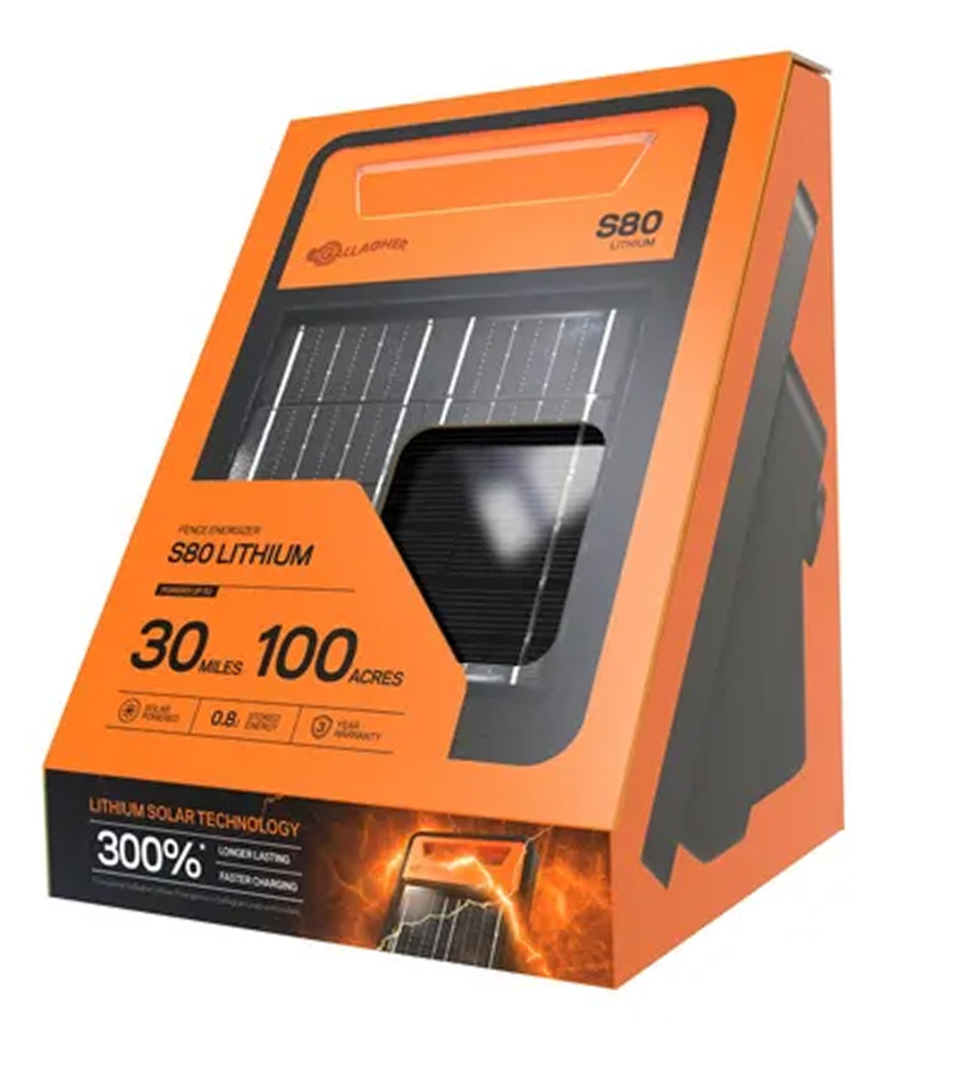 Gallagher S80 Lithium Solar Fence Energizer - 4Tags.com.au