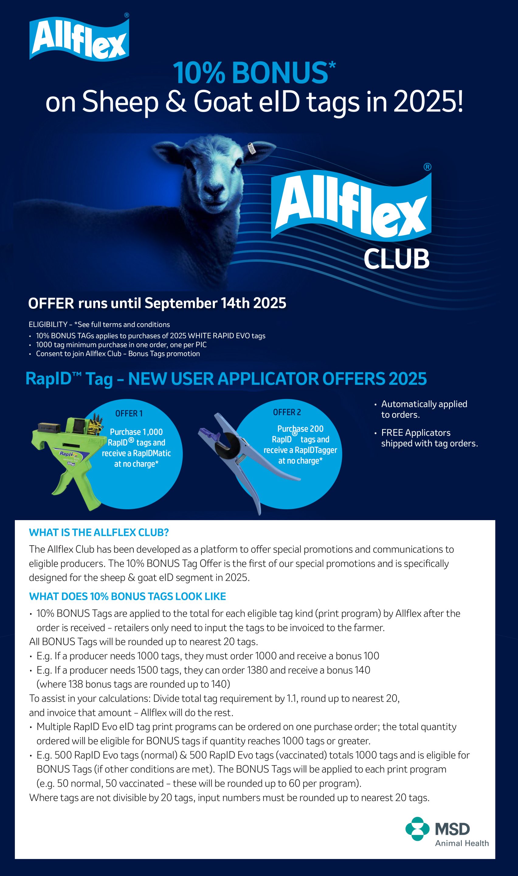 Allflex WA NLIS RapID EID Sheep & Goat Tags - 4Tags.com.au